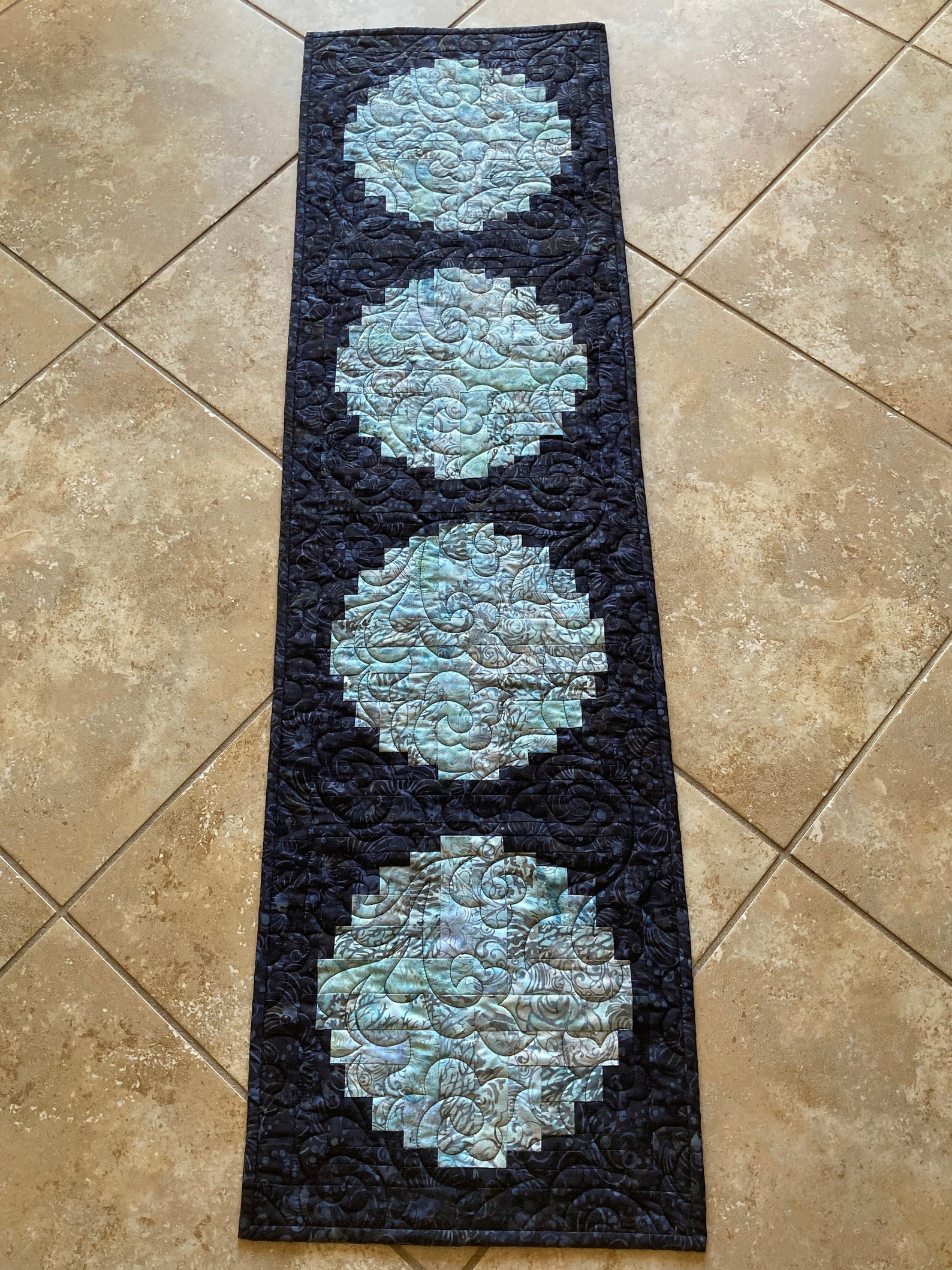 Batik Table Runner Quilted Table Runnertable | Etsy