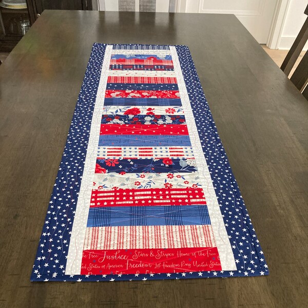 Patriotic Table Runner - Etsy