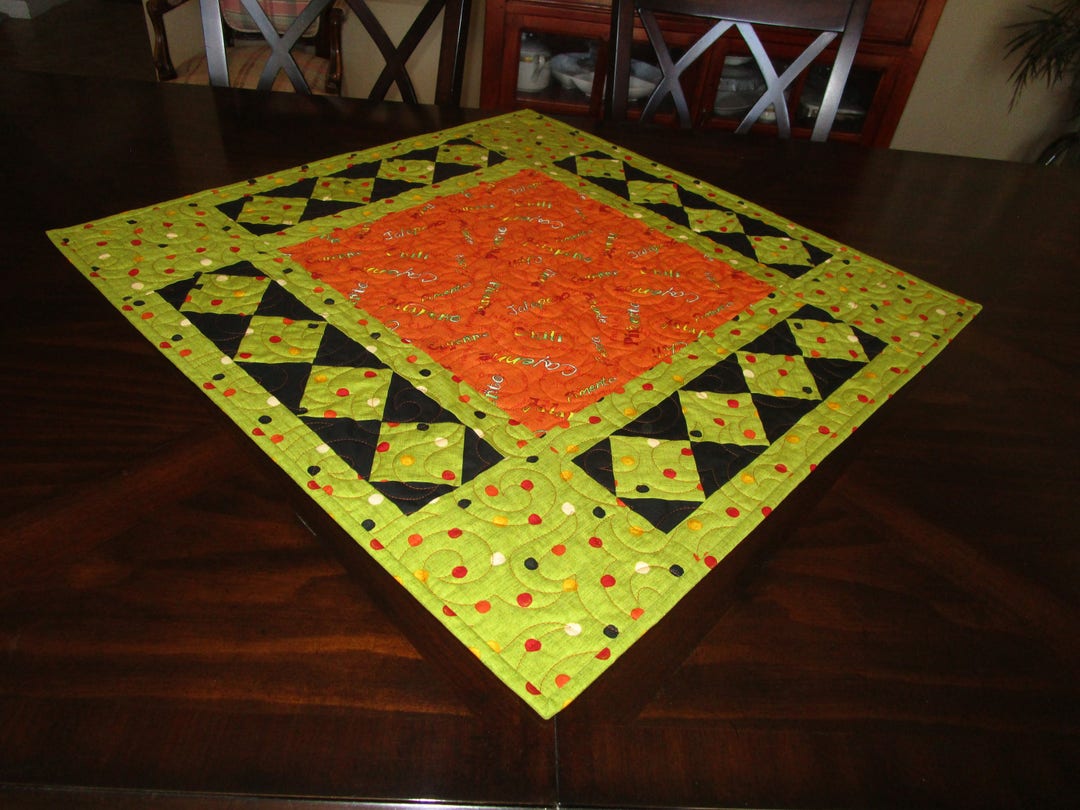 Quilted Square Table Topper ** Chilies ** Patio Table Topper ** Summer ...