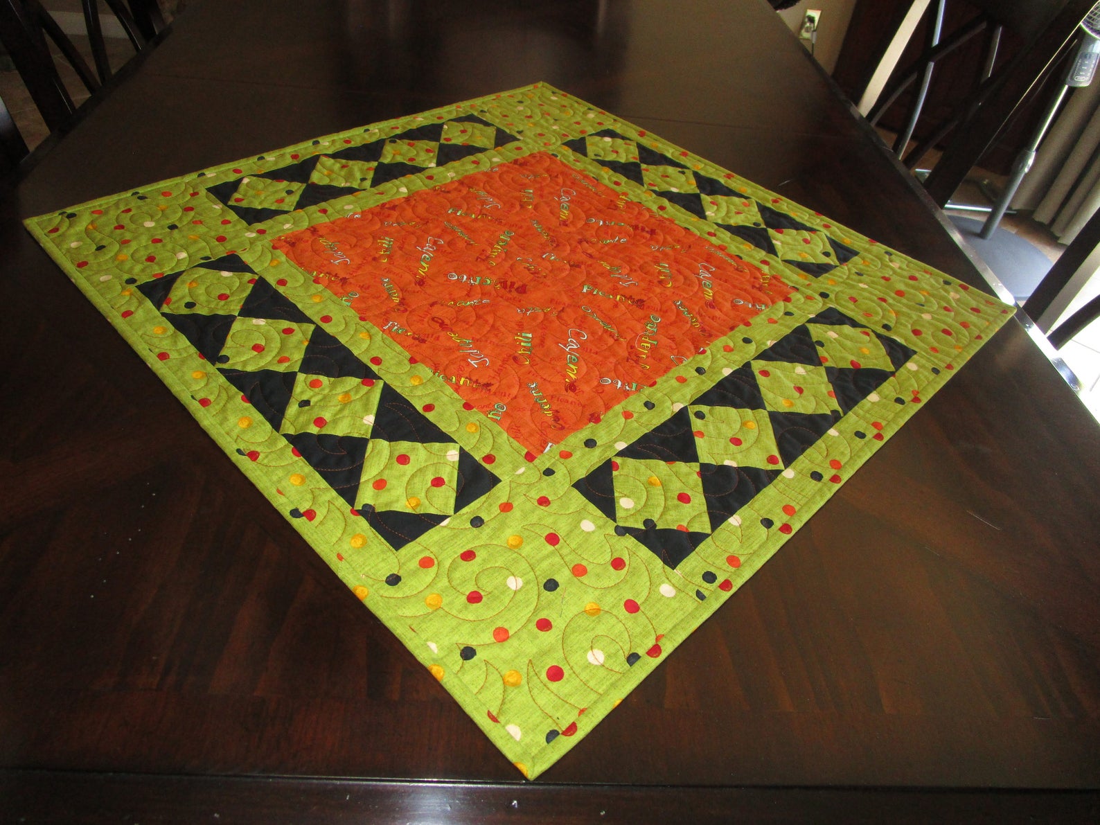 Quilted Square Table Topper Chilies Patio Table Topper - Etsy