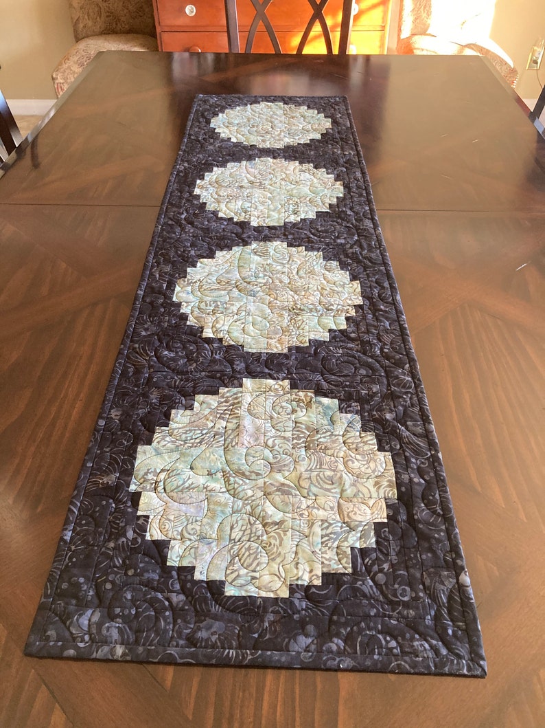 Batik Table Runner Quilted Table Runnertable | Etsy