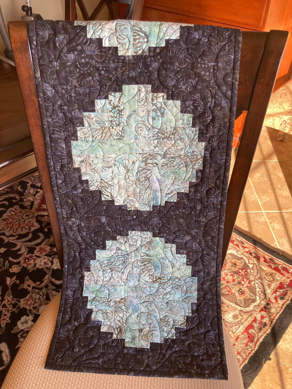 Batik Table Runner Quilted Table Runnertable | Etsy