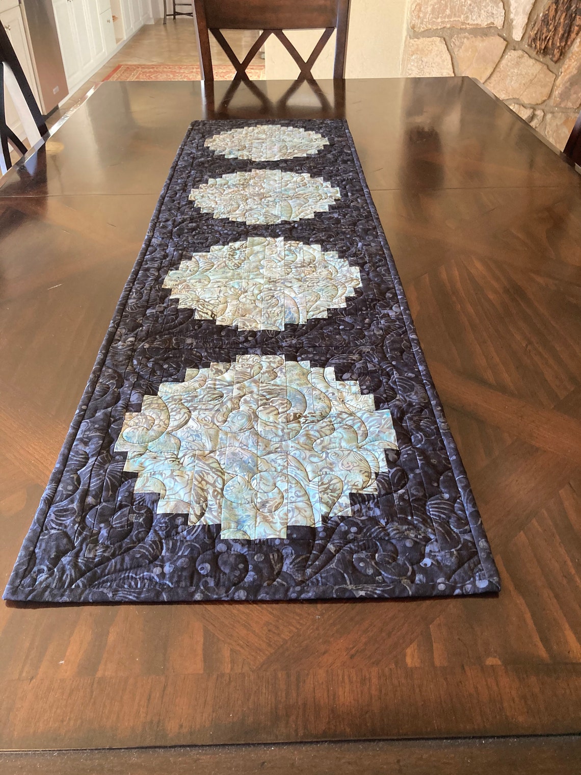 Batik Table Runner Quilted Table Runnertable | Etsy