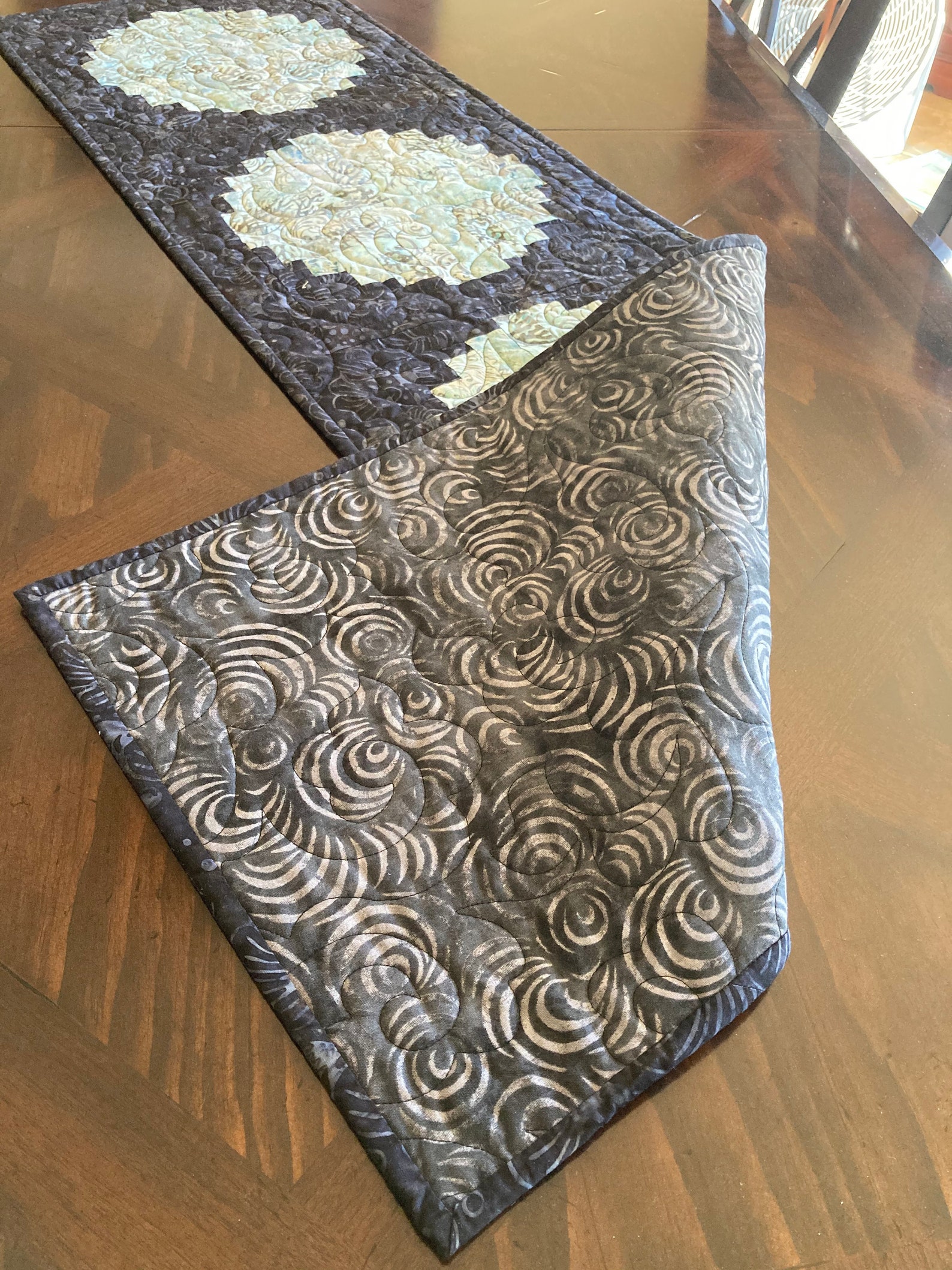 Batik Table Runner Quilted Table Runnertable | Etsy