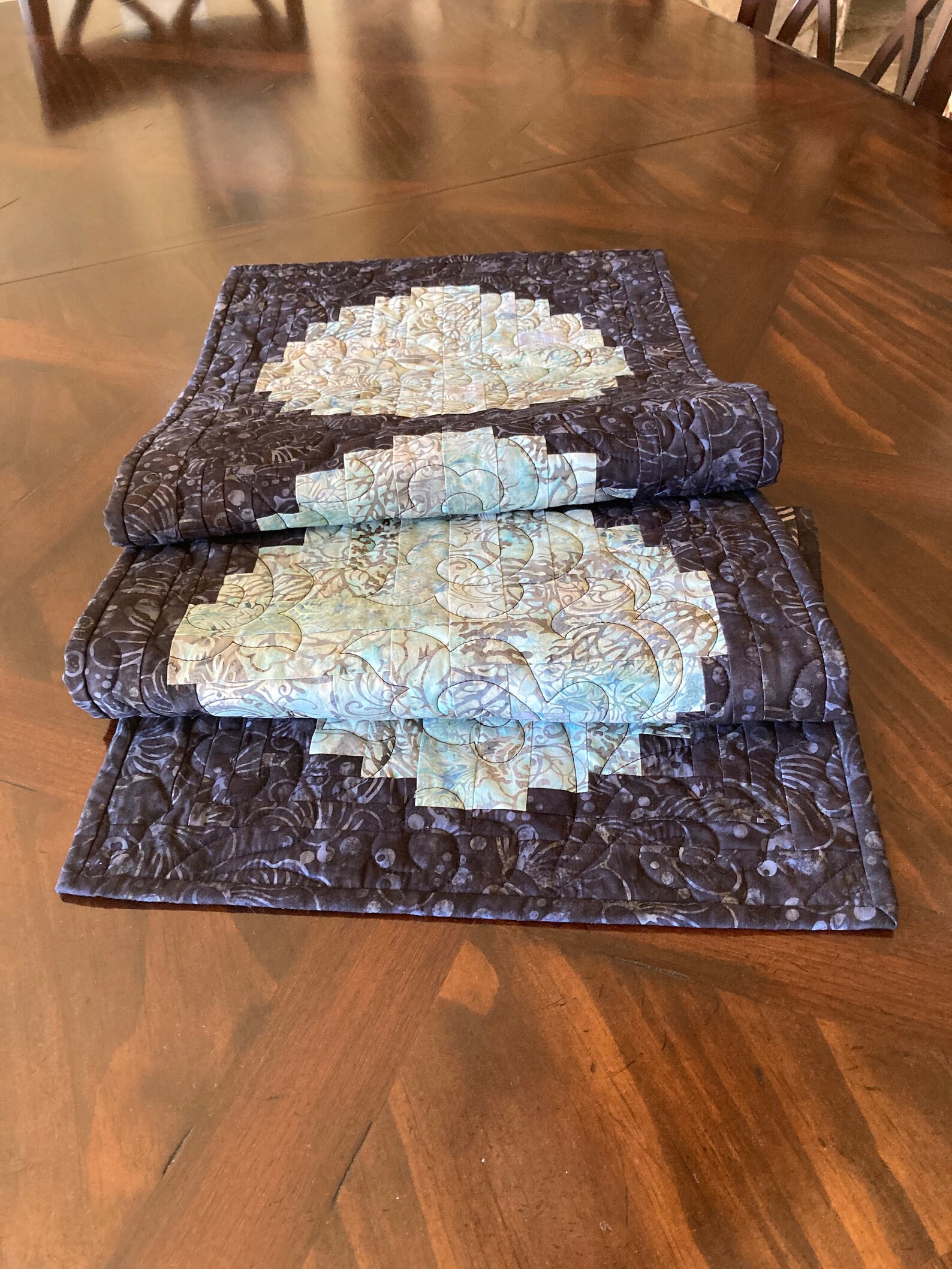 Batik Table Runner Quilted Table Runnertable | Etsy