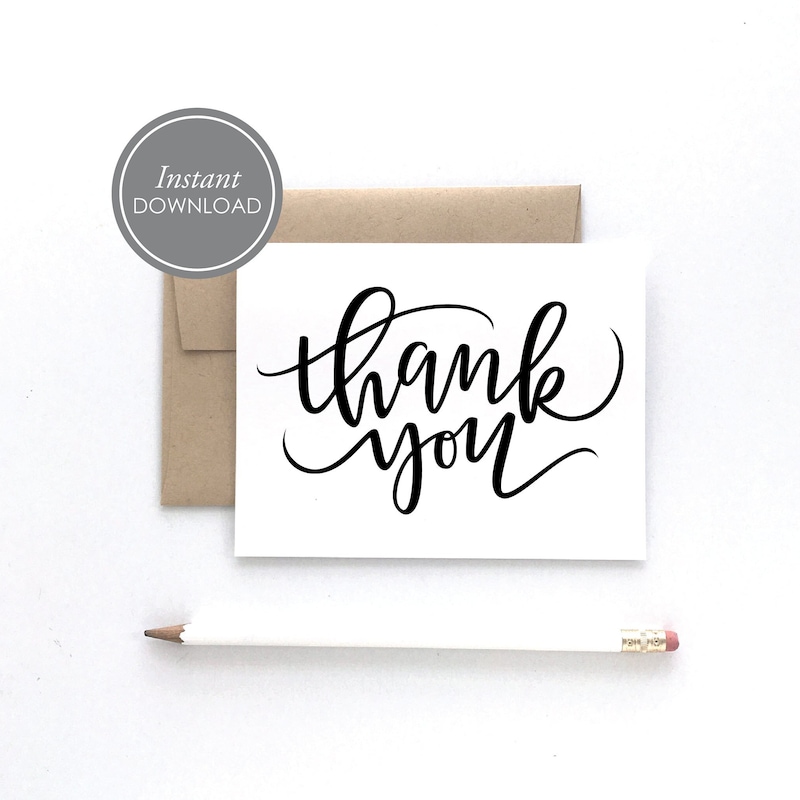 Thank You Printable - Etsy