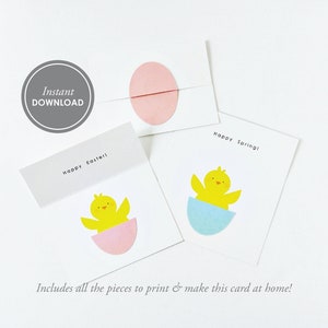 Happy Easter Chick Card, Happy Spring Card, Cute Chick Card, Card ...