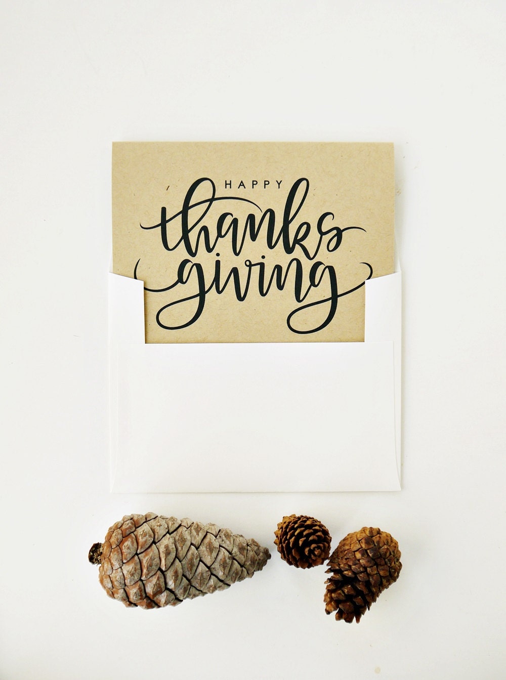 Happy Thanksgiving Card Kraft / Fall Card/ Hand Lettered | Etsy