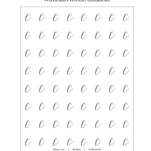 Brush Lettering Upper and Lowercase Alphabet Worksheets, Brush ...