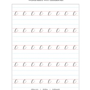 Brush Lettering Upper and Lowercase Alphabet Worksheets, Brush ...