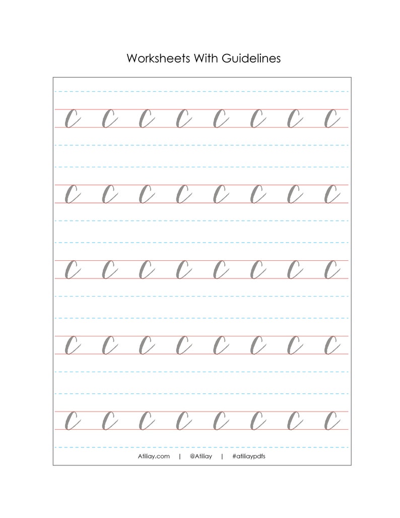 Brush Lettering Upper and Lowercase Alphabet Worksheets Brush - Etsy