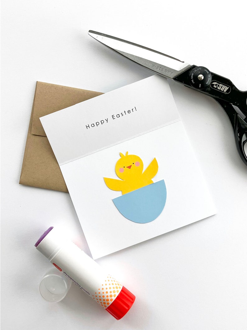 Happy Easter Chick Card Happy Spring Card Cute Chick Card - Etsy