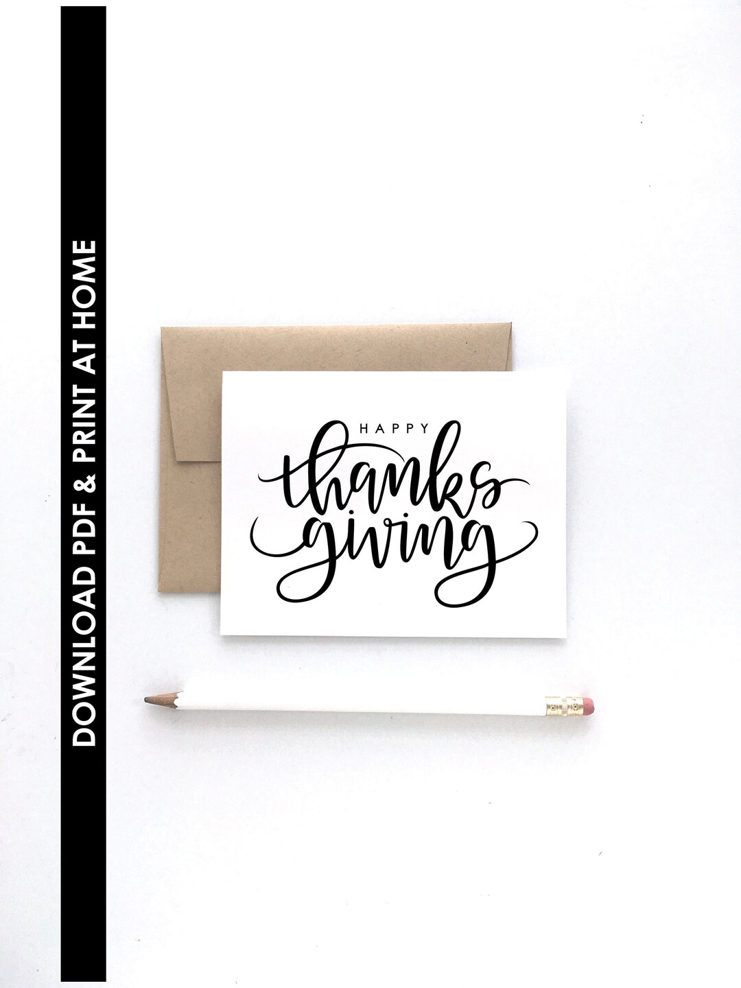 PDF CARD, Print at Home, Happy Thanksgiving Card, Thanksgiving Card ...