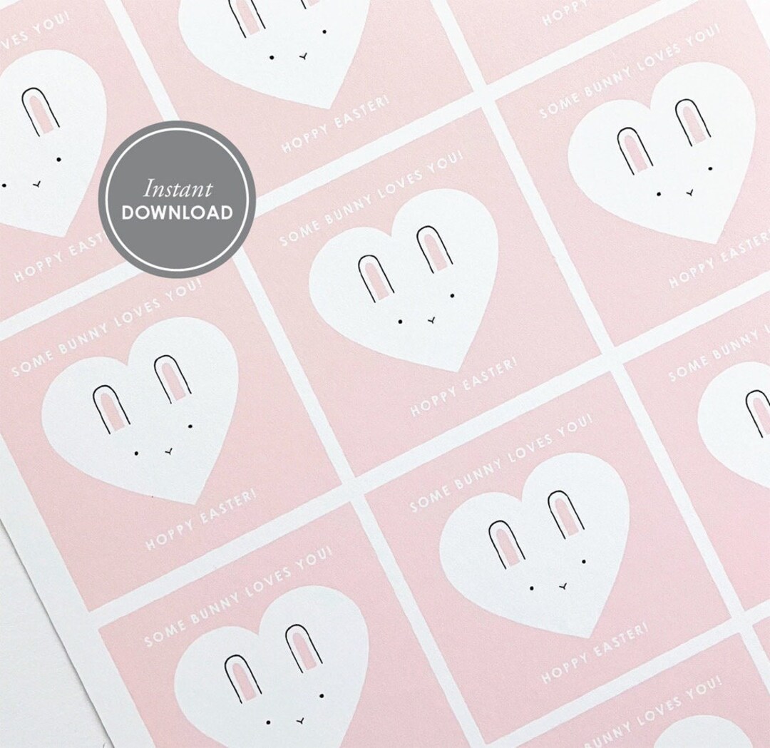 Easter Bunny Gift Tags, Some Bunny Loves You Tag, Easter Basket Tag ...