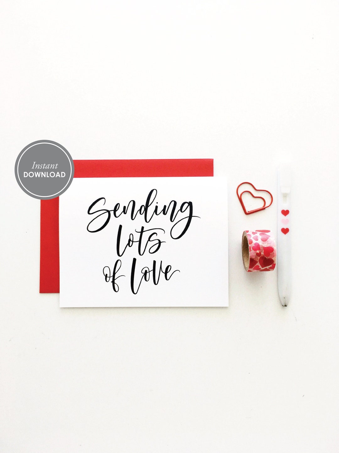 Sending Lots of Love Card, PDF Instant Download, Love Card, Friendship ...