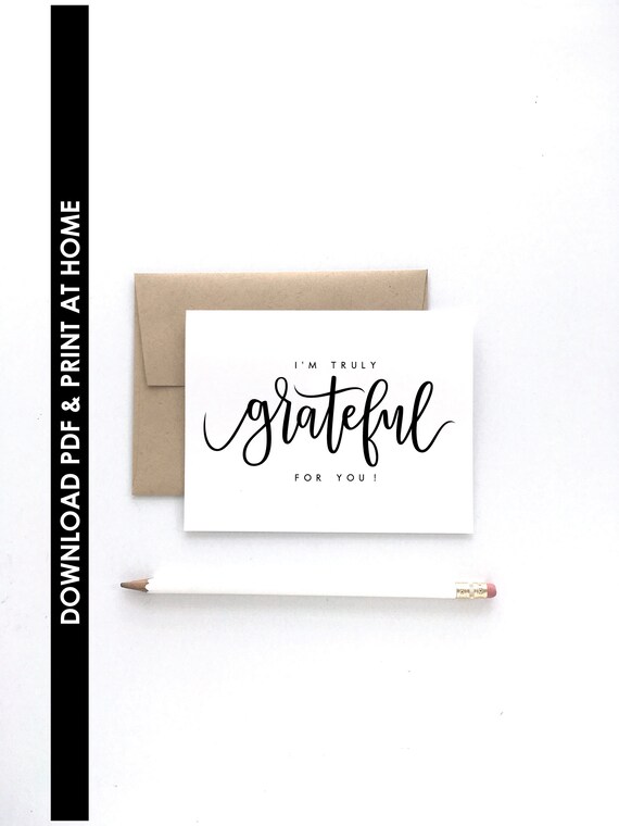 PRINTABLE I Am Truly Grateful for You Thanksgiving Card | Etsy