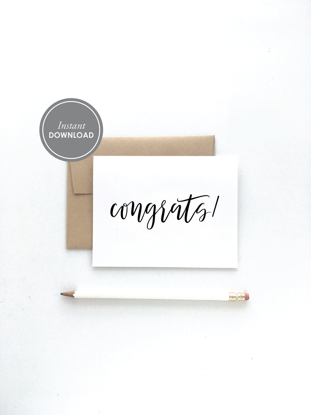 Congrats Card, PDF Instant Download, 2 Layouts and Free Envelope ...