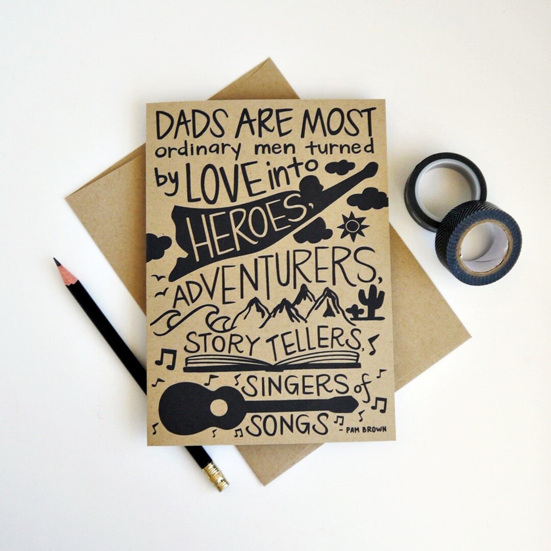 Father's Day Card, Hand Lettered Card, Thank You Dad Card, Step Father ...