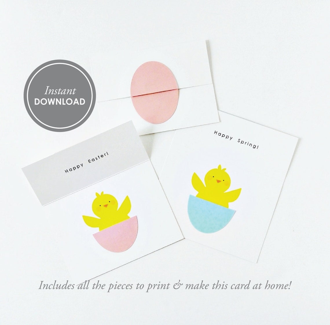 Happy Easter Chick Card Happy Spring Card Cute Chick Card - Etsy