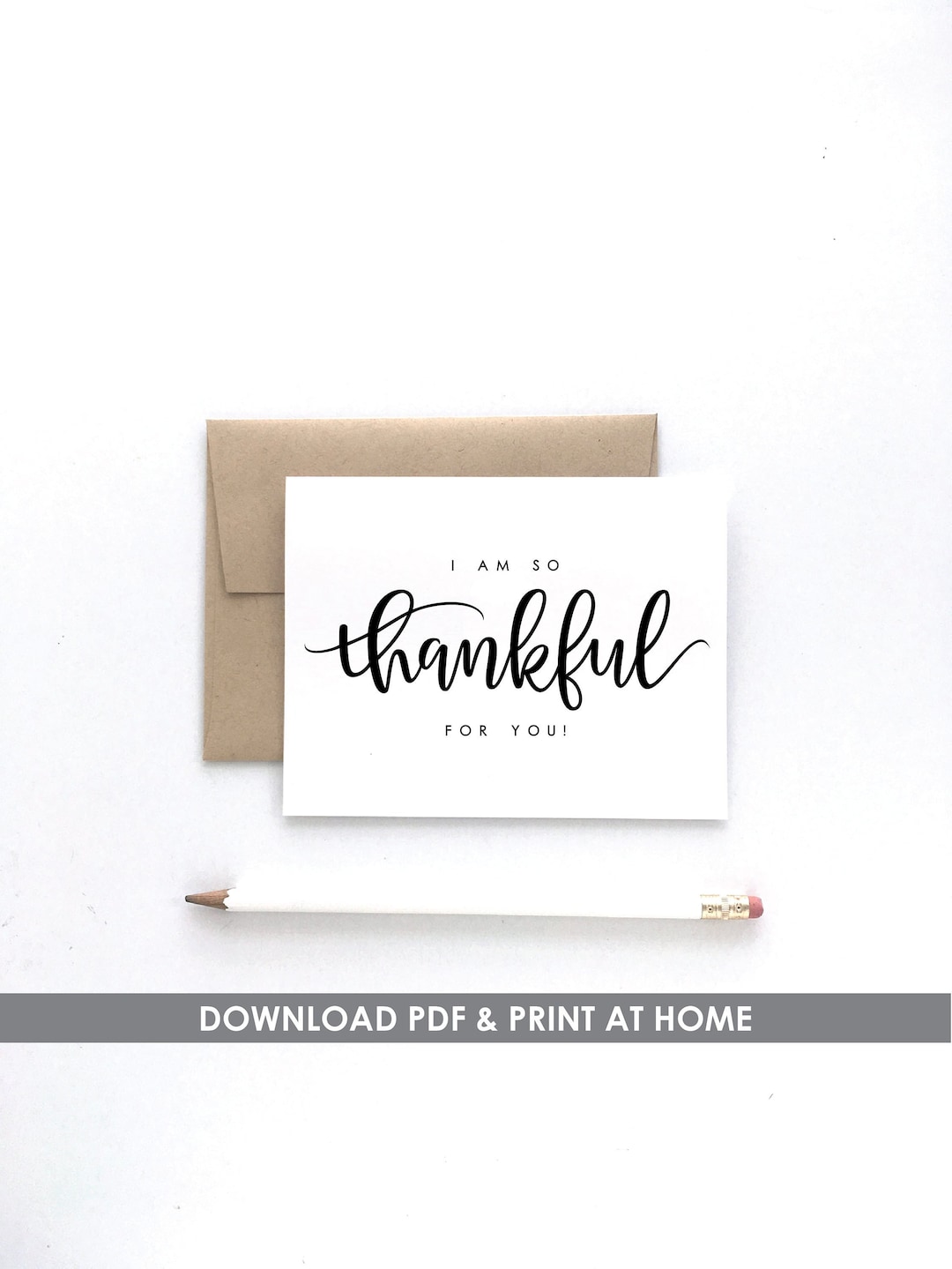 PRINTABLE I'm so Thankful for You PDF Card, Thanksgiving Card, Thank ...
