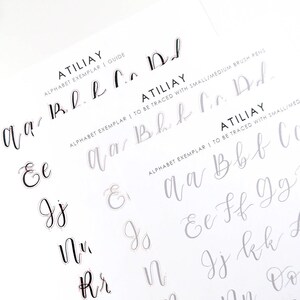 Brush Lettering Upper and Lowercase Alphabet Worksheets, Brush ...