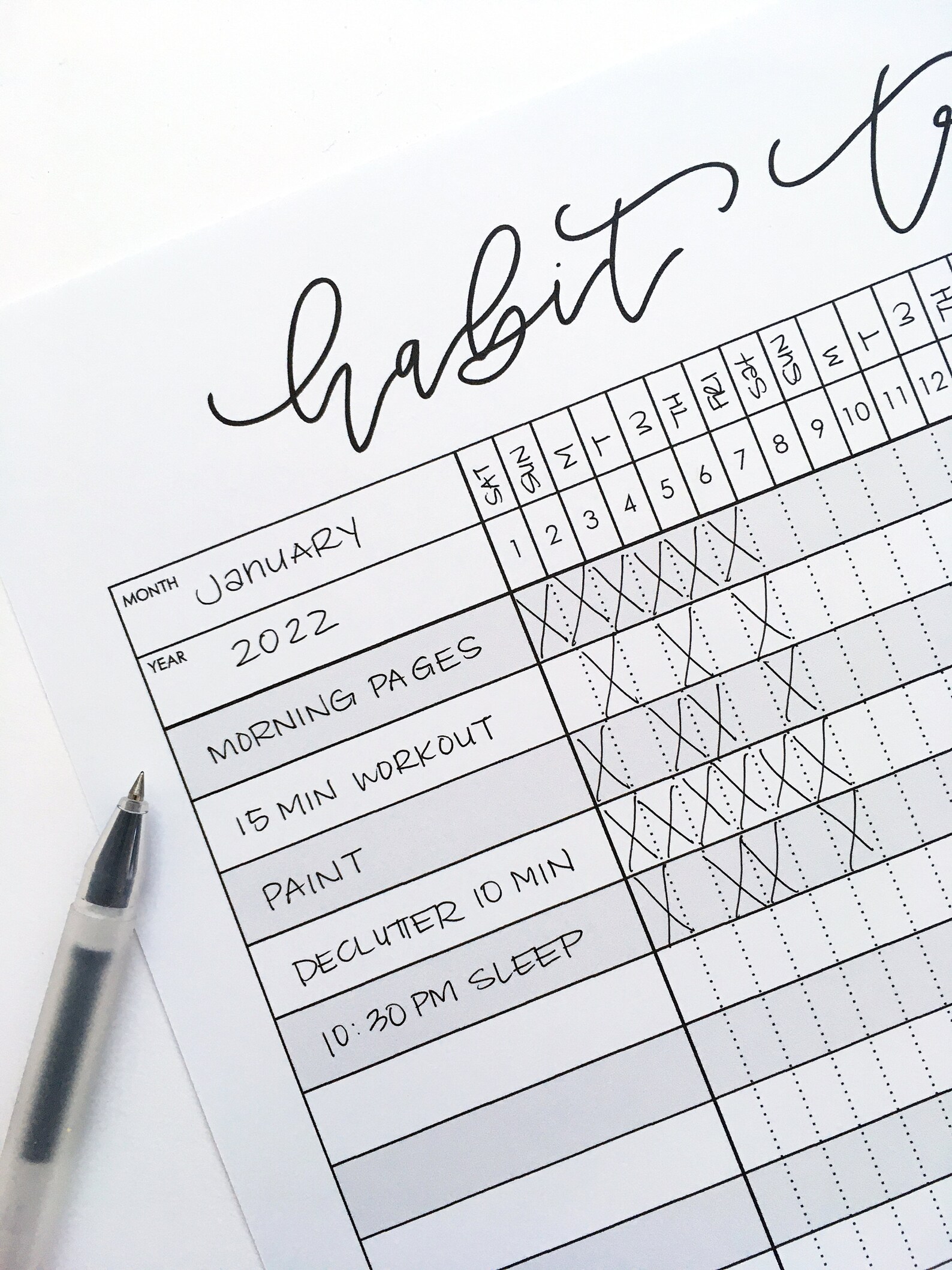 Habit Tracker PDF Habit Tracker Template Instant Download | Etsy