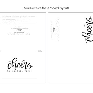 Cheers to Another Year Card, INSTANT DOWNLOAD PDF, Birthday Card - Etsy