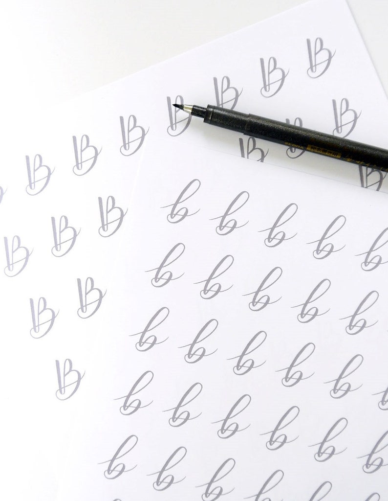 Brush Lettering Upper and Lowercase Alphabet Worksheets Brush - Etsy