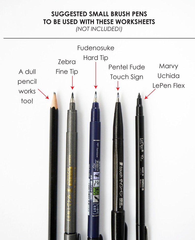 Brush Lettering Upper and Lowercase Alphabet Worksheets Brush - Etsy