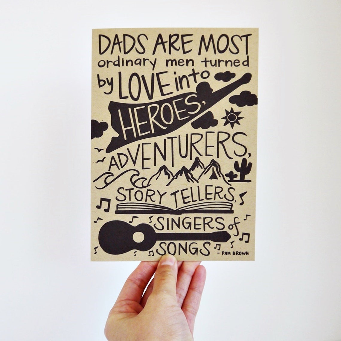 Father's Day Card Hand Lettered Card Thank You Dad Card - Etsy