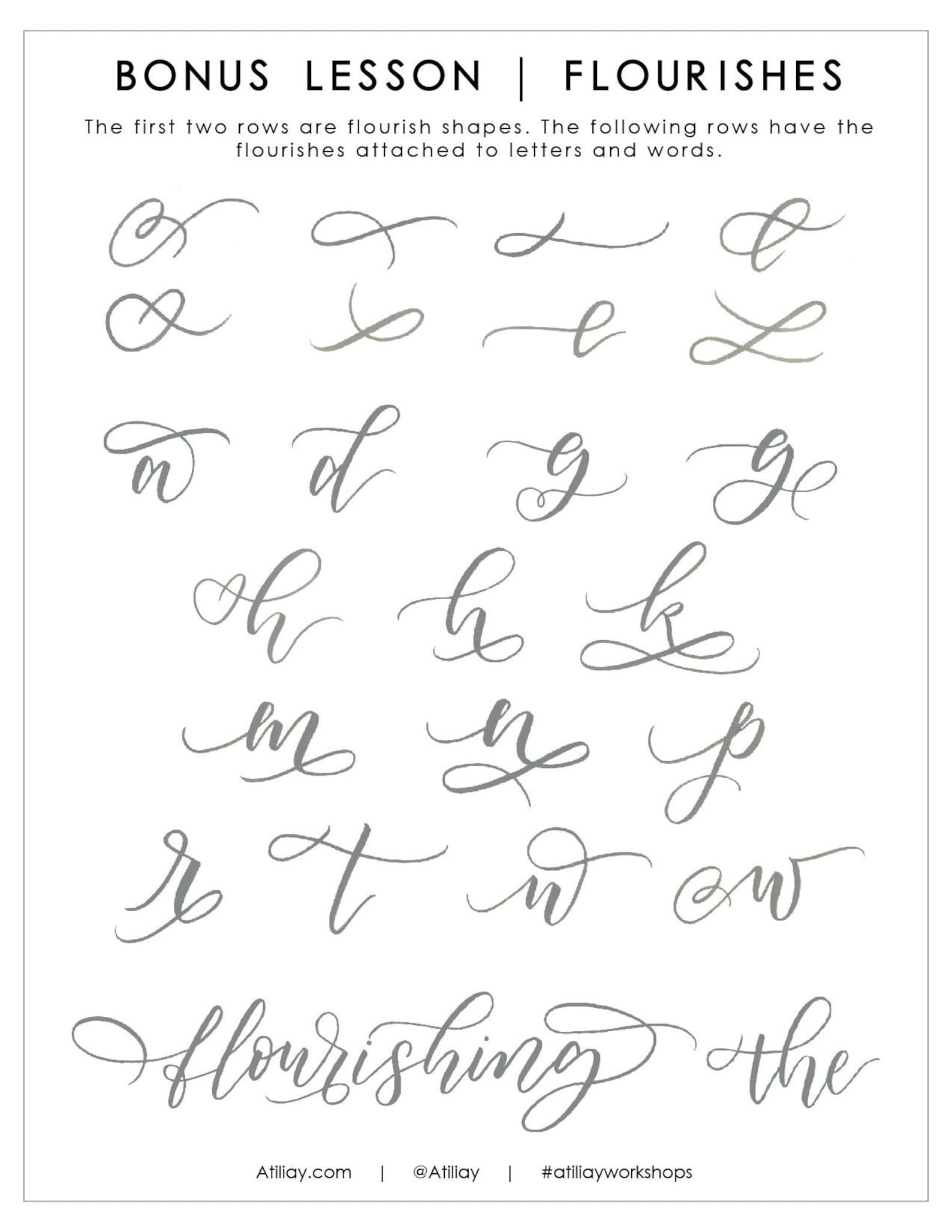 Bounce Lesson and Workbook Bounce Calligraphy Worksheet | Etsy