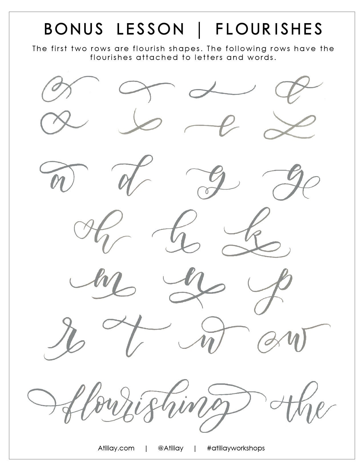 Bounce Lesson and Workbook Bounce Calligraphy Worksheet | Etsy