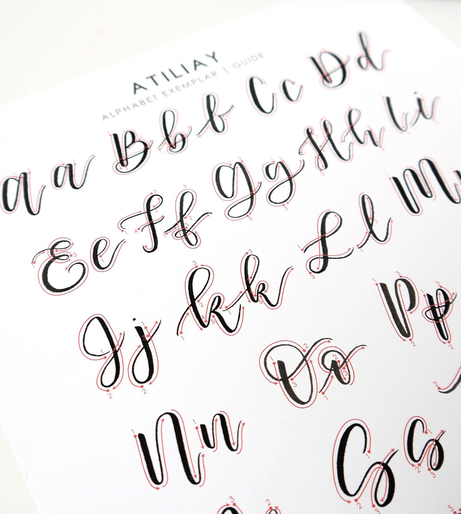 Brush Lettering Upper and Lowercase Alphabet Worksheets, Brush ...