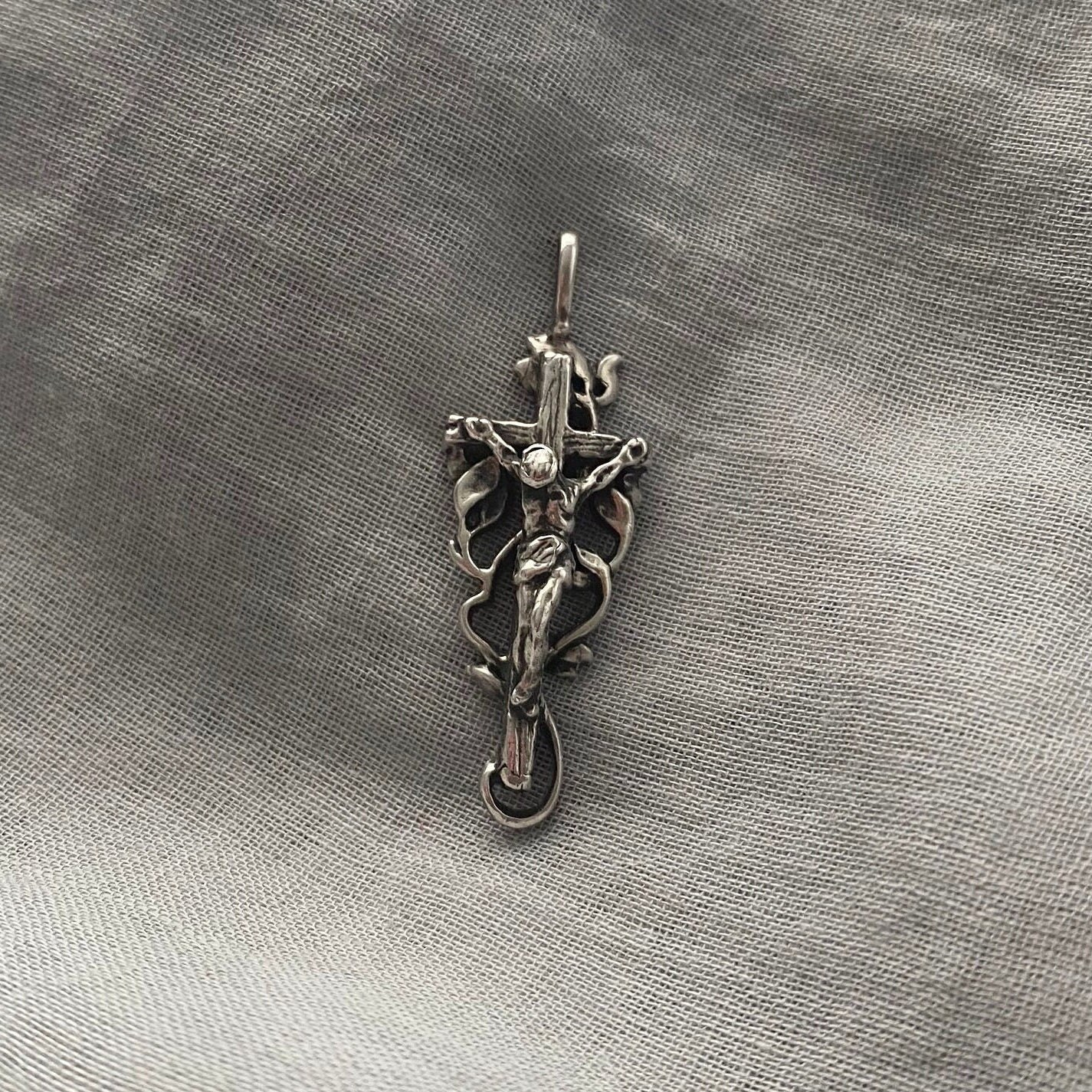 Unique Unusual Realistic Handmade Sterling Silver Tree of Life Crucifix ...