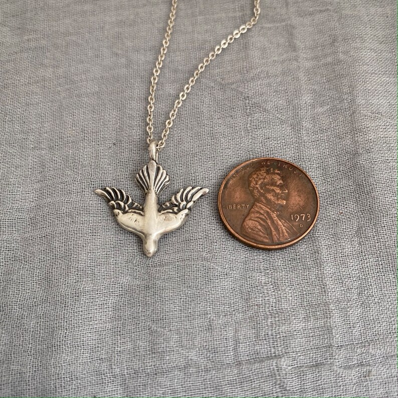 Sterling Silver Descending Dove Necklace; Unique Hand Carved Design - Etsy