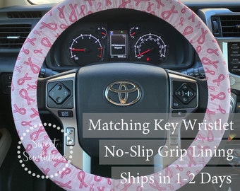 Steering Wheel Cover Breast Cancer Awareness Pink Ribbon Blue - Etsy
