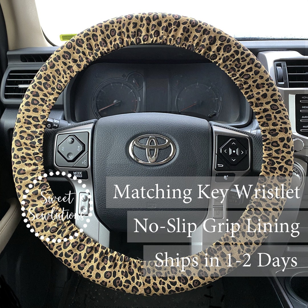 Brown Leopard Print Steering Wheel Cover Cheetah Print Fabric - Etsy UK