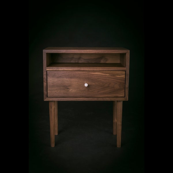 Walnut Nightstand - Etsy