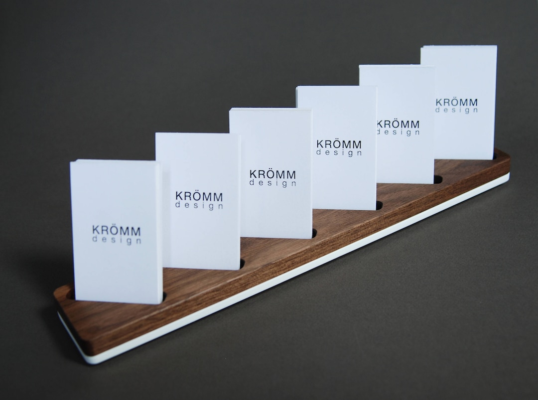 Multiple Vertical MOO Business Card Display / Walnut and Acrylic ...