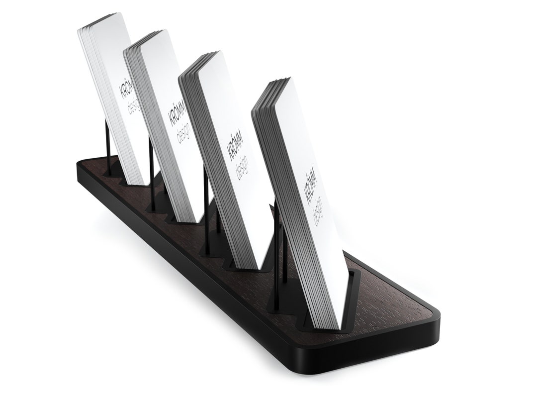 Vertical Business Card Stand Aluminum & Wenge Wood , Multiple Wood ...