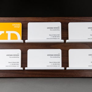 Two-level Full-view Multiple Business Card Stand in Walnut Wood and ...
