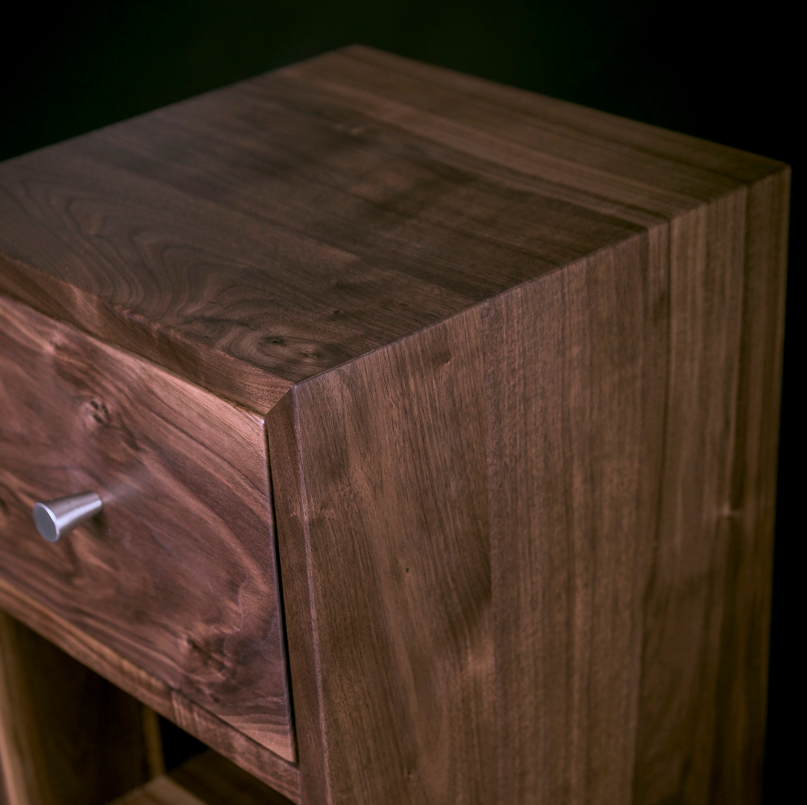 Solid Walnut Mid-century Bedside Table, Handmade Nightstand - Etsy