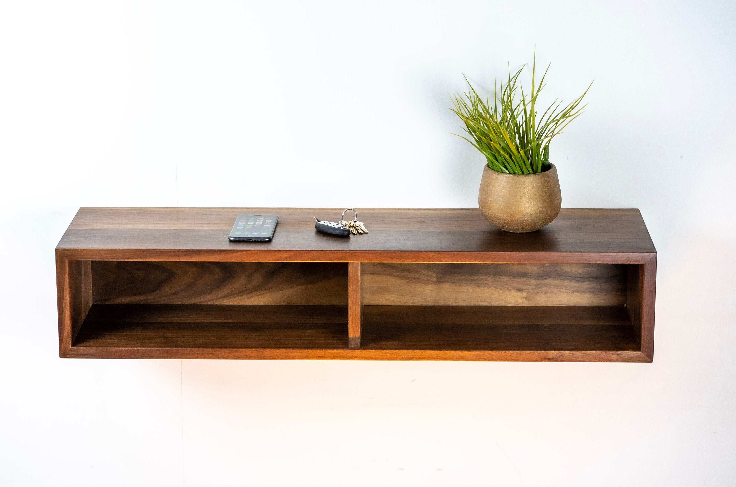 Entryway Floating Console / Solid Wood Floating Media - Etsy Canada