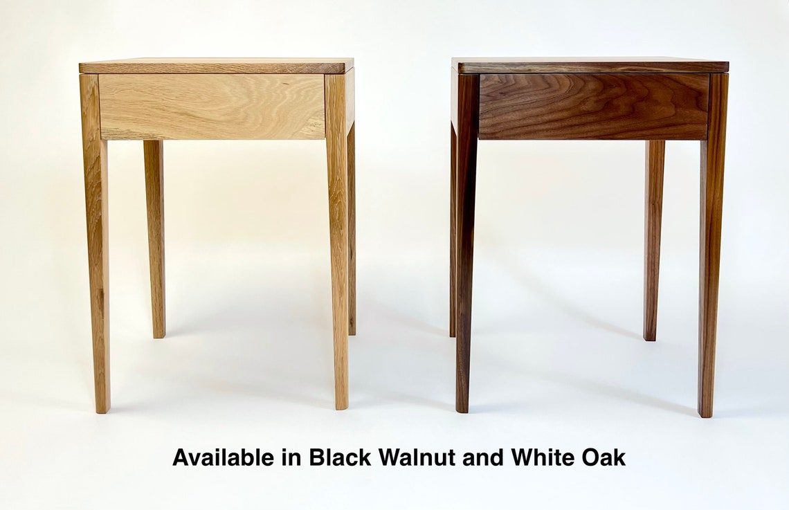 Nightstand in Solid Walnut Bedside Table With Drawer - Etsy