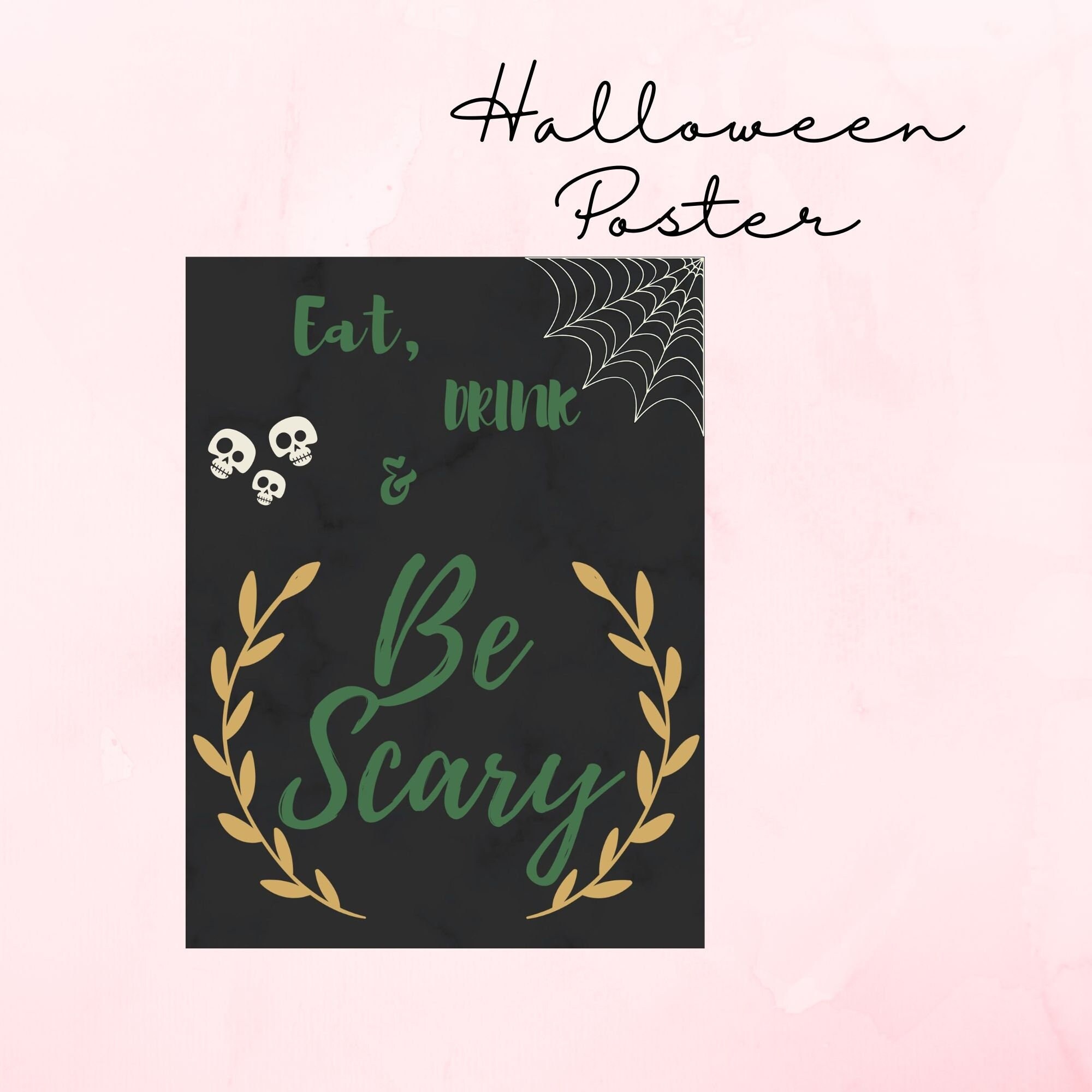Eat, Drink & Be Scary Printable Halloween Poster - Etsy
