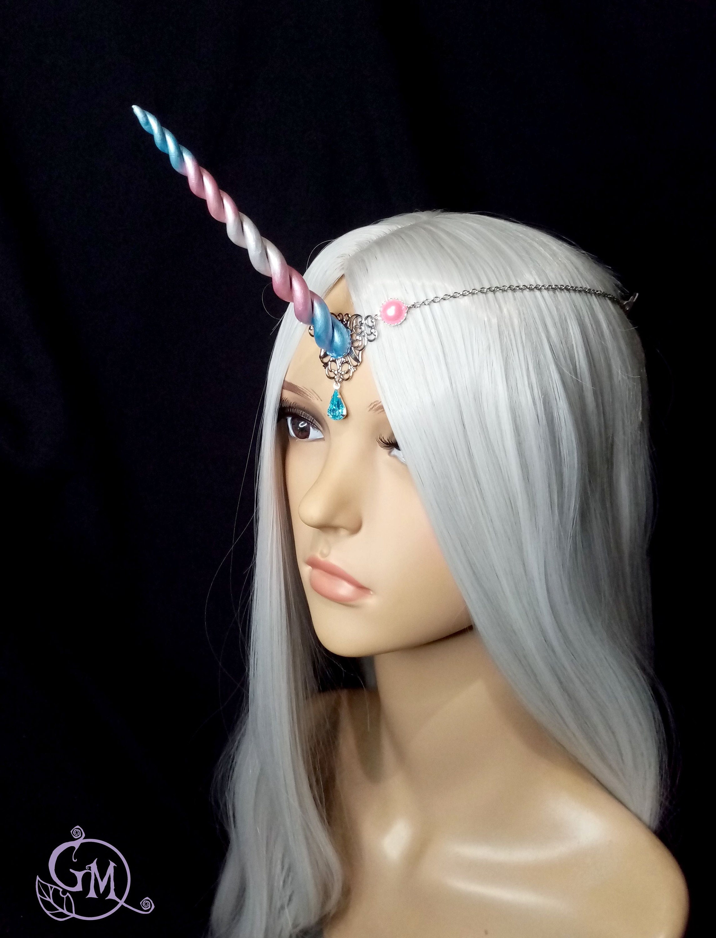 Trans-glow Unicorn - Tiara With Handsculpted Unicorn Horn - LGBTIA+ ...