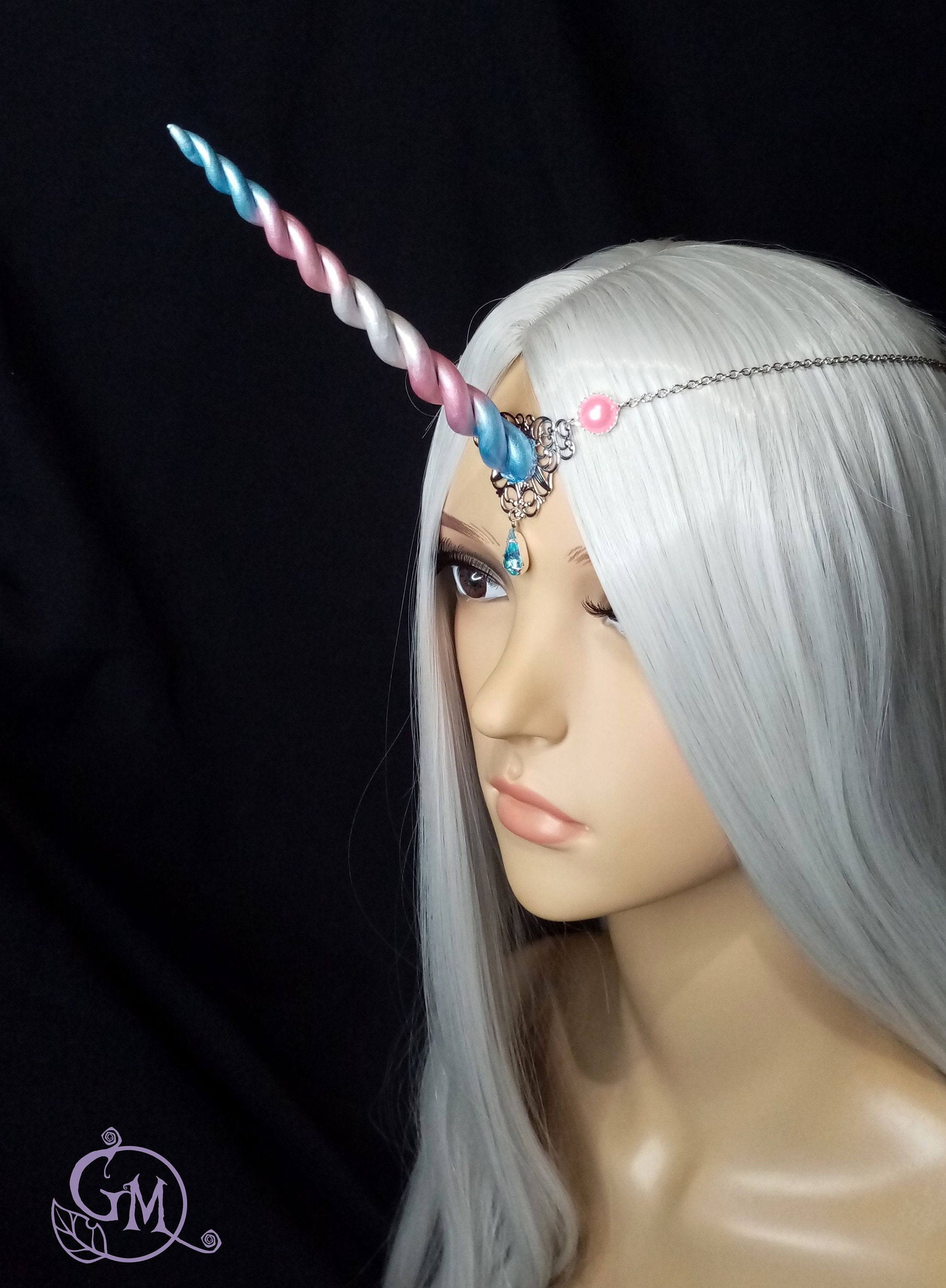 Trans-glow Unicorn - Tiara With Handsculpted Unicorn Horn - LGBTIA+ ...