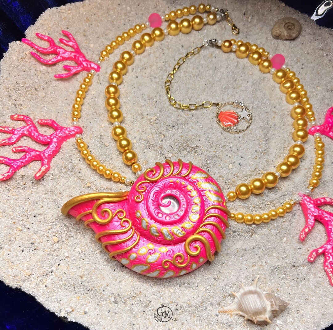 Coral Princess' Shell - Unique Merfolk Necklace - Mermaid Jewelry ...