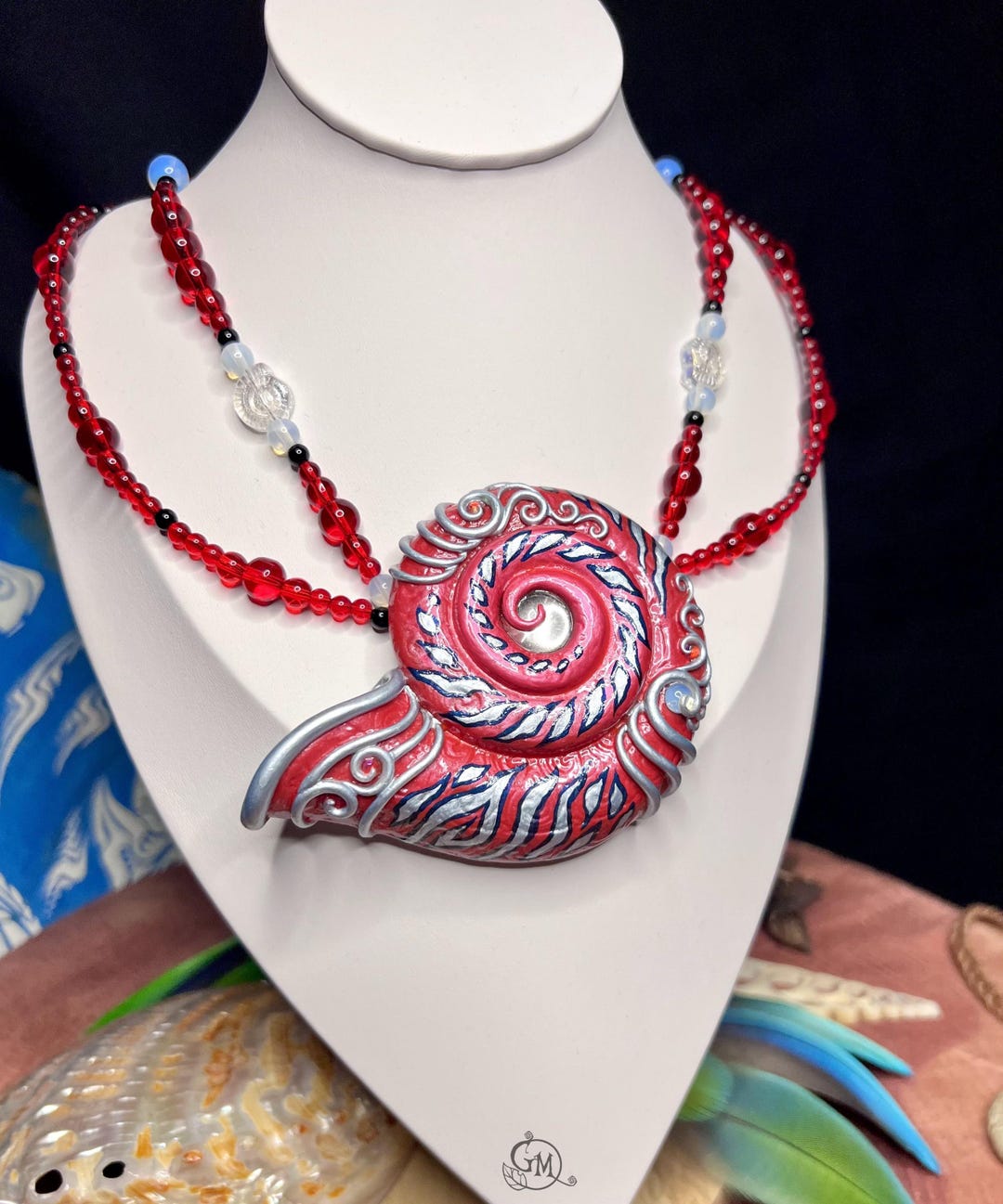 Countess of the Sanguine Sea - Unique Seashell Necklace - Mermaid ...