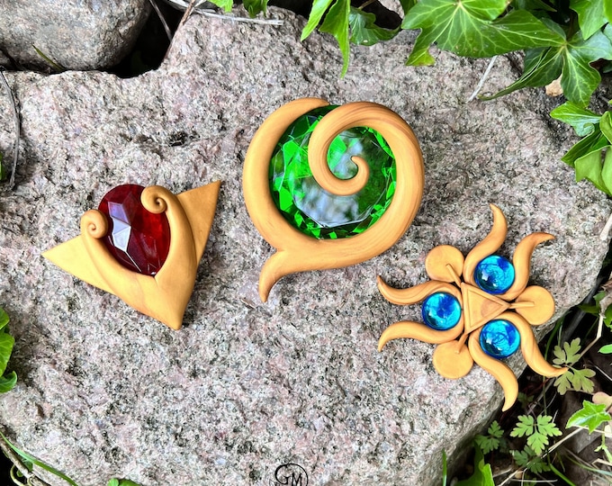 Legend of Zelda the Spiritual Stones Lifesize Set Goron Ruby, Kokiri ...